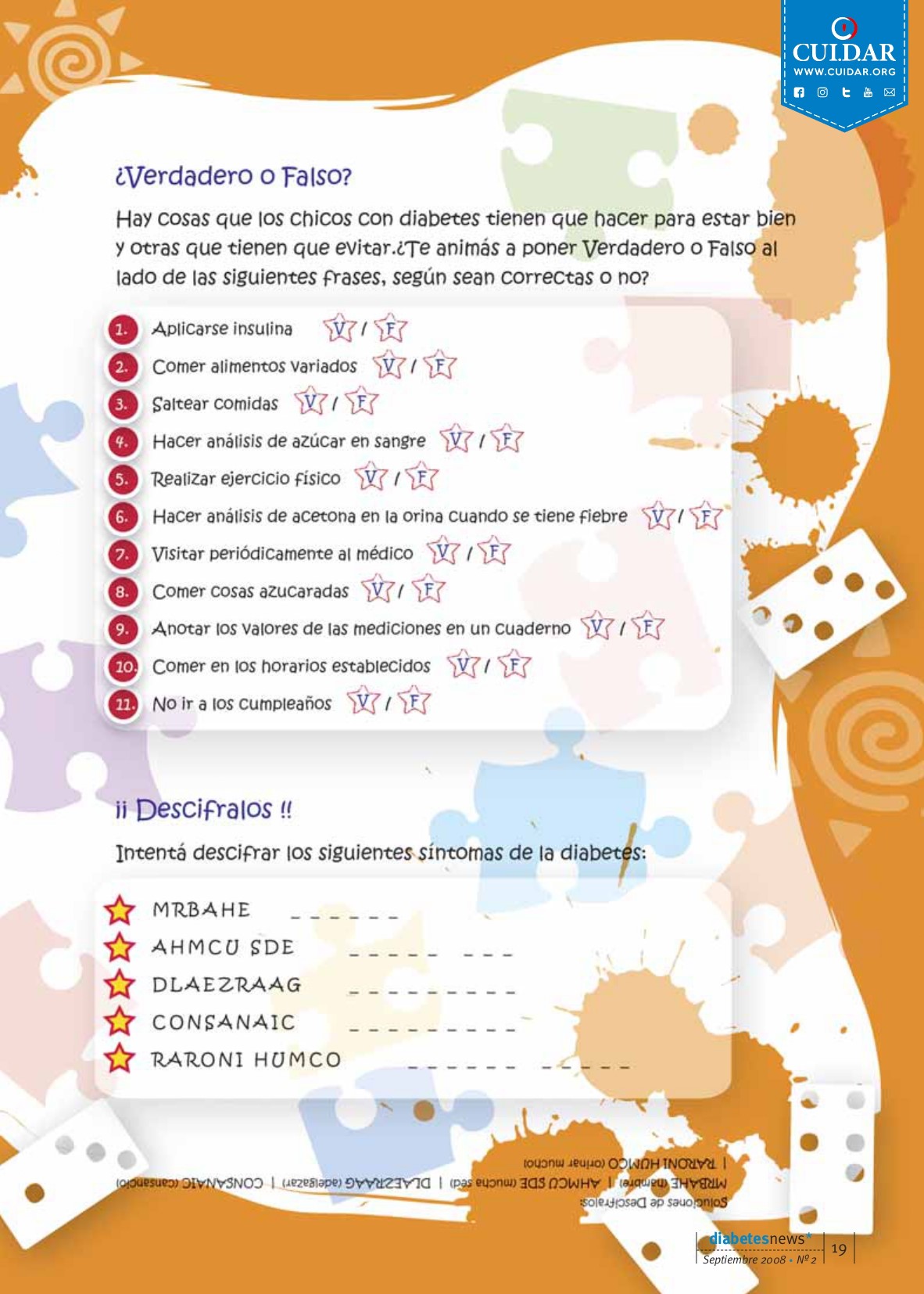 Juegos - Verdadero o Falso | CUI.D.AR - Diabetes en Tiempos de Pandemia